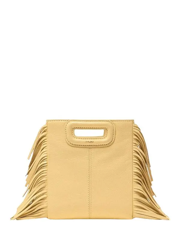 Maje M Mini Leather Bag - Pale Yellow
