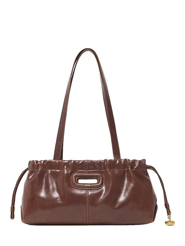 Maje Milpil Gazette Leather Shoulder Bag - Brown