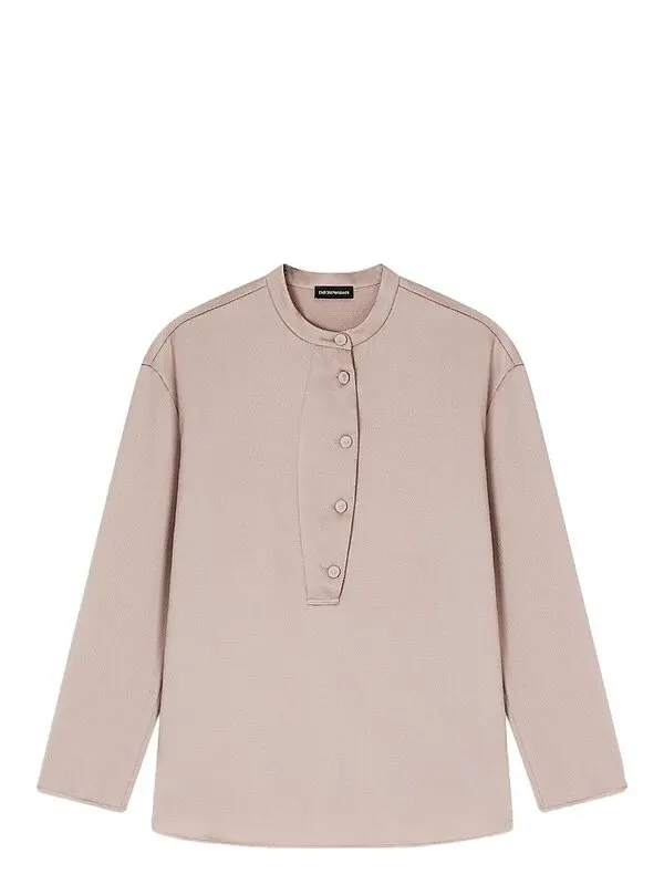 Emporio Armani Crepe Twill Long Sleeve Shirt - Dune
