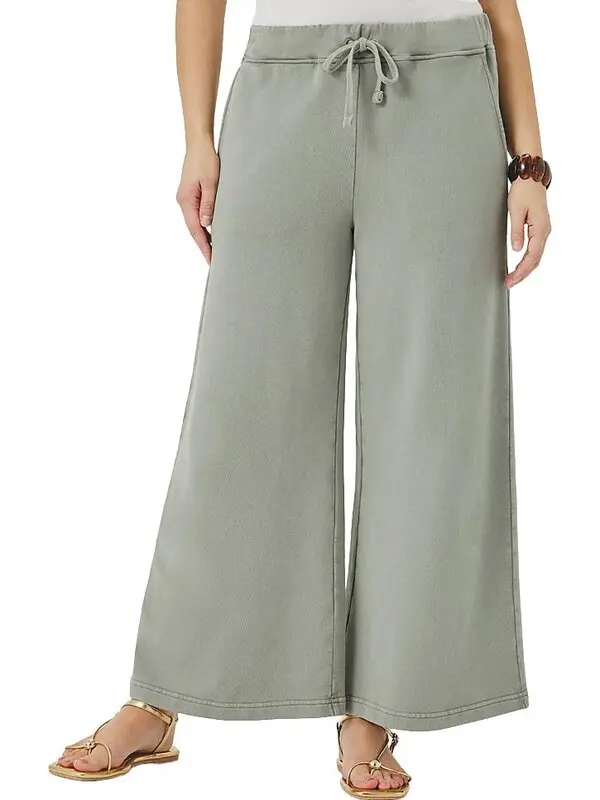 Splendid Greta Terry Cropped Pants - Eucalyptus