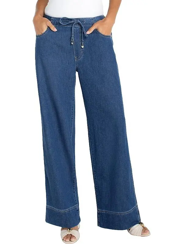 LIVERPOOL Mid-rise Wide Leg Jeans With Tie Waist - Wilder
