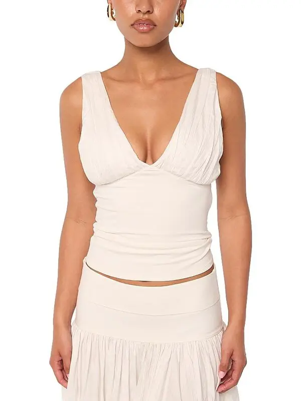 THE LINE BY K Esai V Neck Top - White