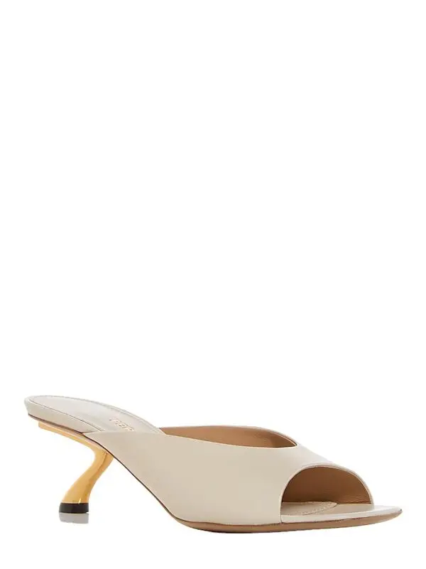 FERRAGAMO Igea S-shape Heel Slide Sandals - Mascarpone