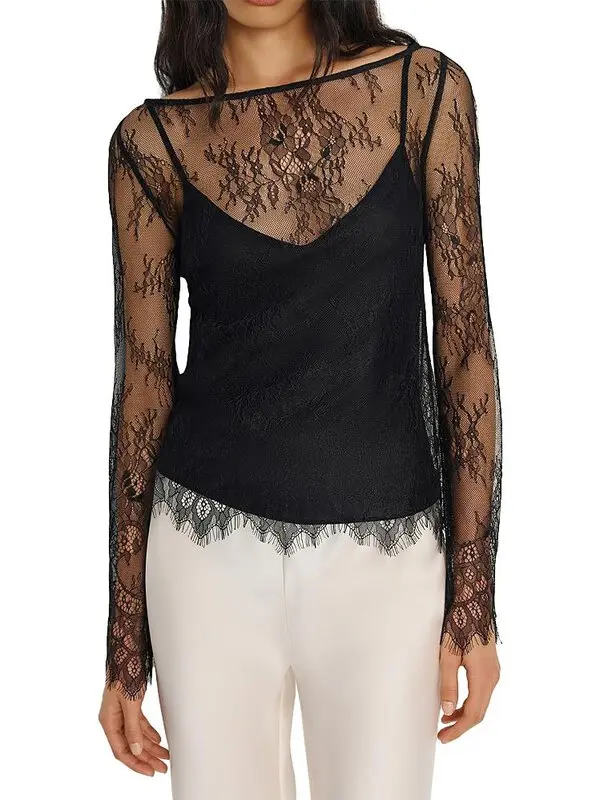 REFORMATION Marlow Top - Black Lace