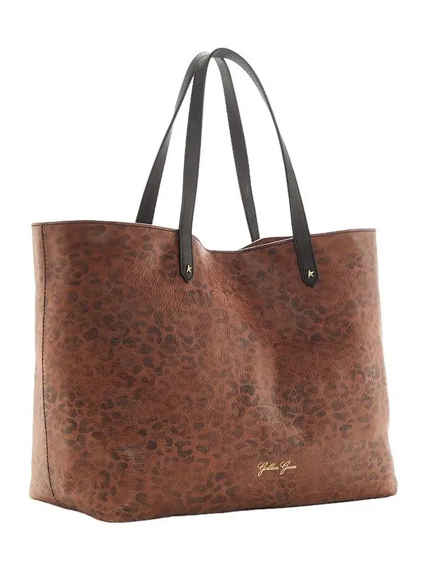 GOLDEN GOOSE Pasadena Leather Tote - Brown Leo