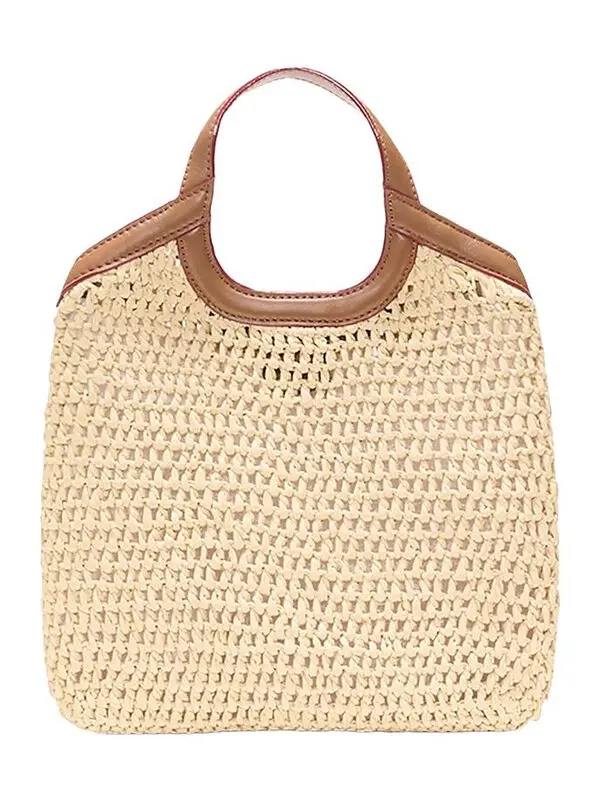 Mz Wallace Mini Crochet Georgica Tote - Camel Crochet