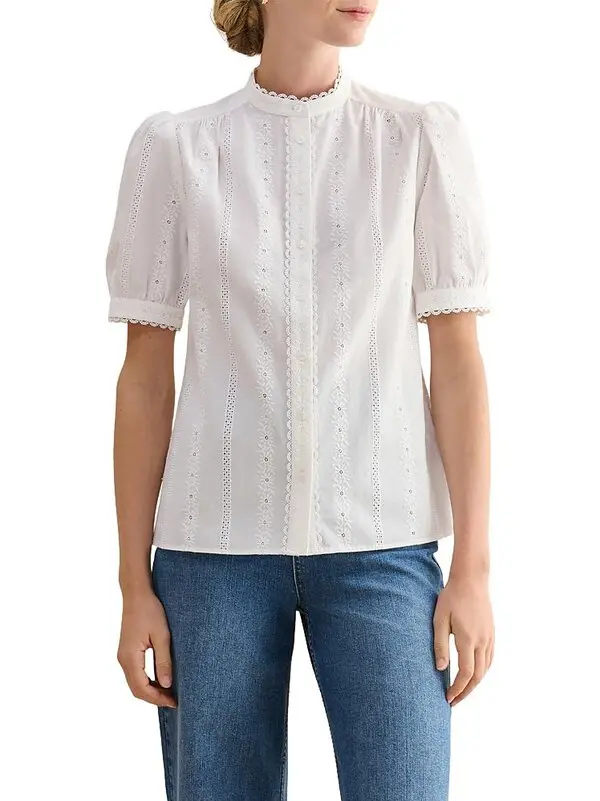 HOBBS LONDON Sawyer Embroidered Blouse - White