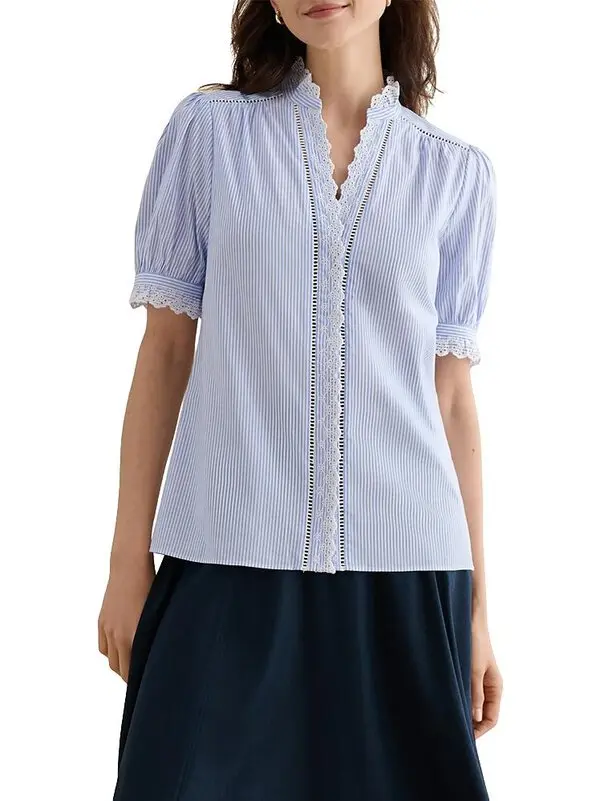 HOBBS LONDON Naima Blouse - Blue Ivory
