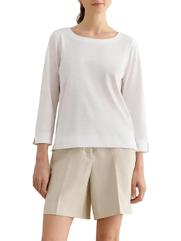 HOBBS LONDON Martie Split Cuff Top - White