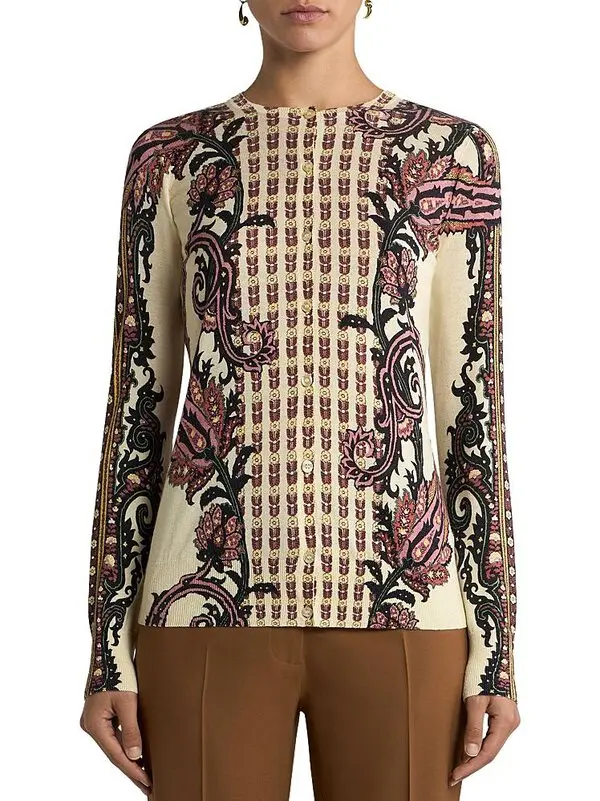 Etro Slim Fit Cardigan Sweater - Multi/white