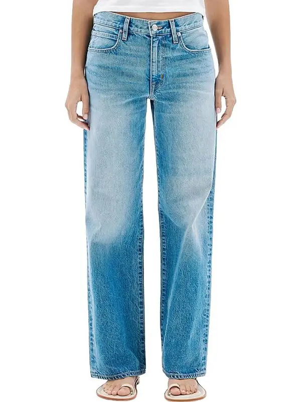 SLVRLAKE Jazmine Mid Rise Wide Straight Jeans - New Obsession