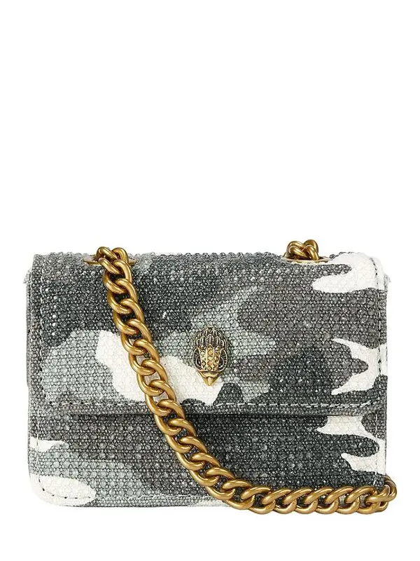 Kurt Geiger Kensington Micro Crystal Camo Crossbody - Open Green