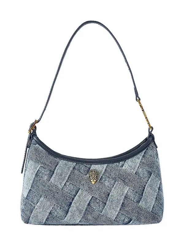 Kurt Geiger Mini Woven Denim Shoulder Bag - Navy
