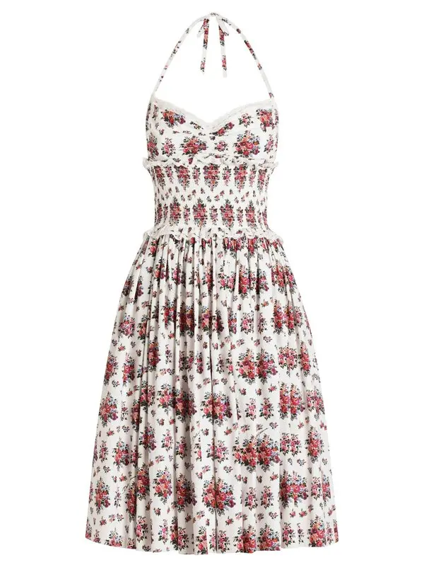 Dolce & Gabbana Midi Floral Print Dress - Multicolour