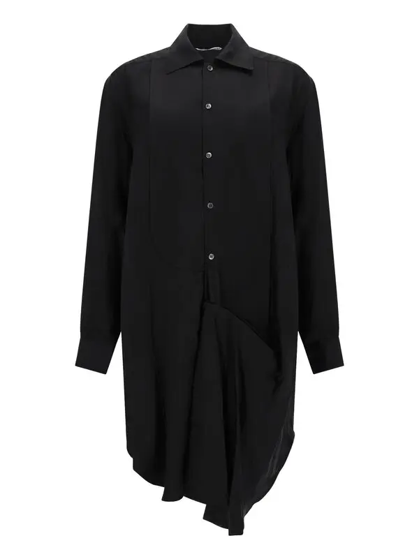JW Anderson Tuxedo Drape Midi Dress - Black