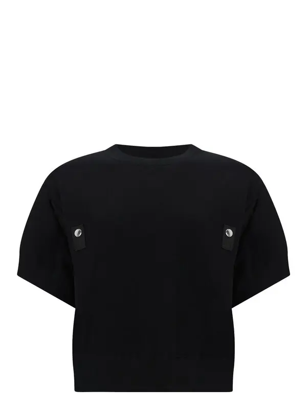 Sacai Cotton Cropped Shirt - Black