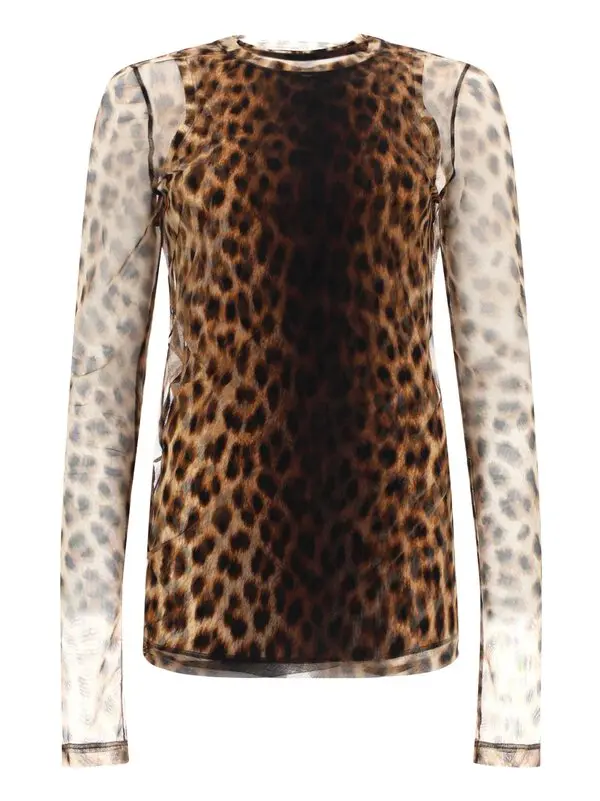 Sportmax Top With Tulle Details - Animalier