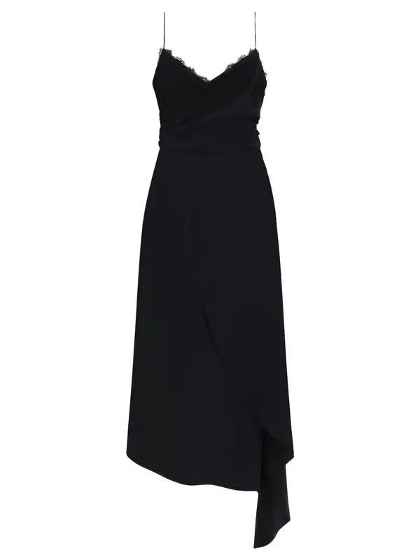 Moschino Midi Dress With Lace - Black
