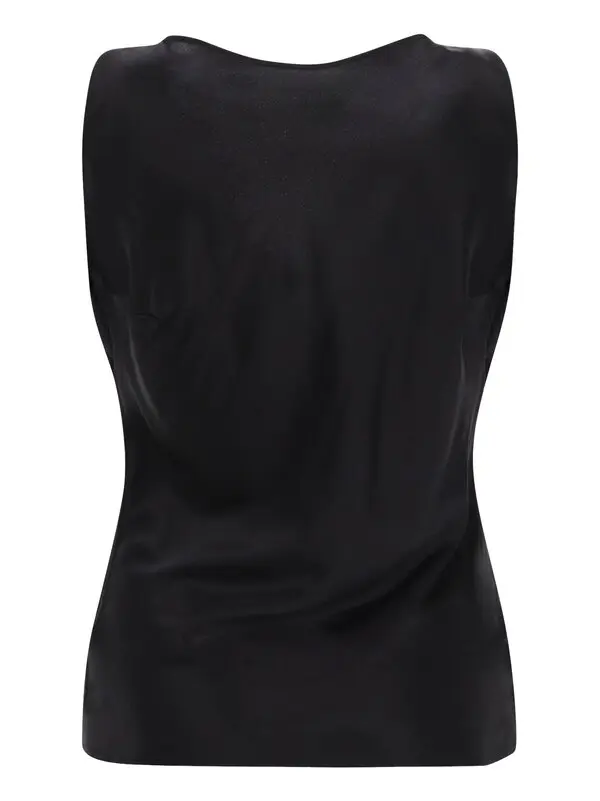 Nina Ricci Silk Draped Top - Black