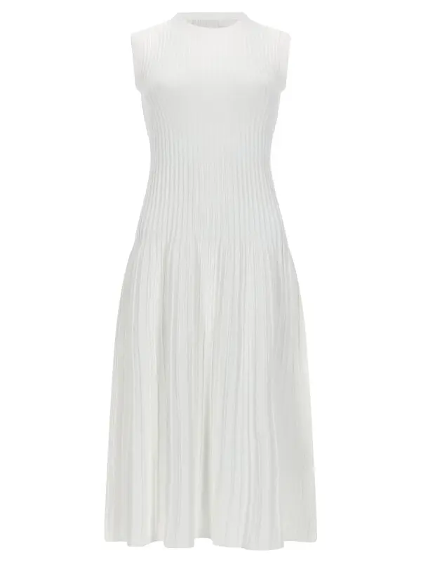 Max Mara Viscose Crepe Yarn Dress - White