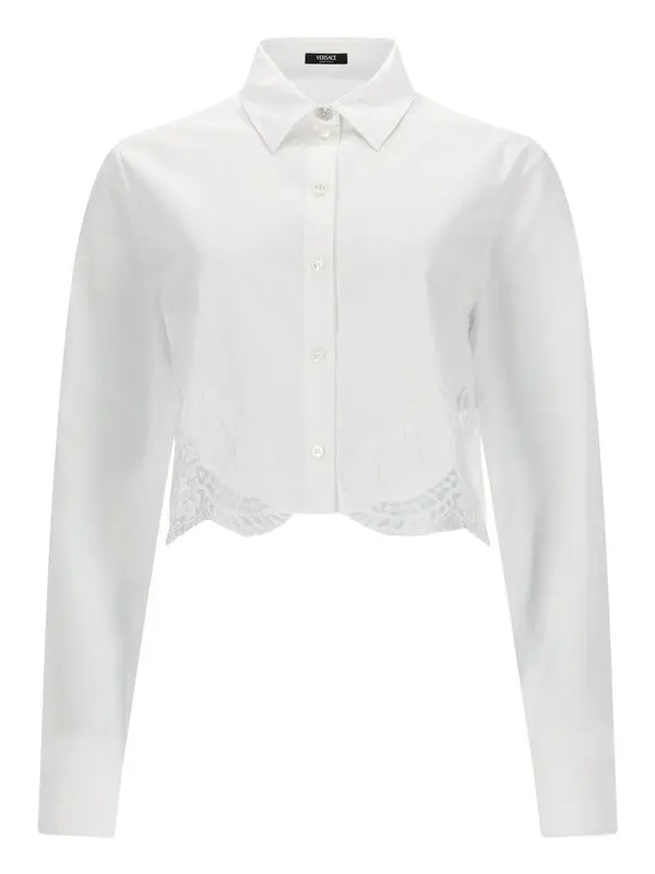 Versace Shirt With Lace Inserts - White