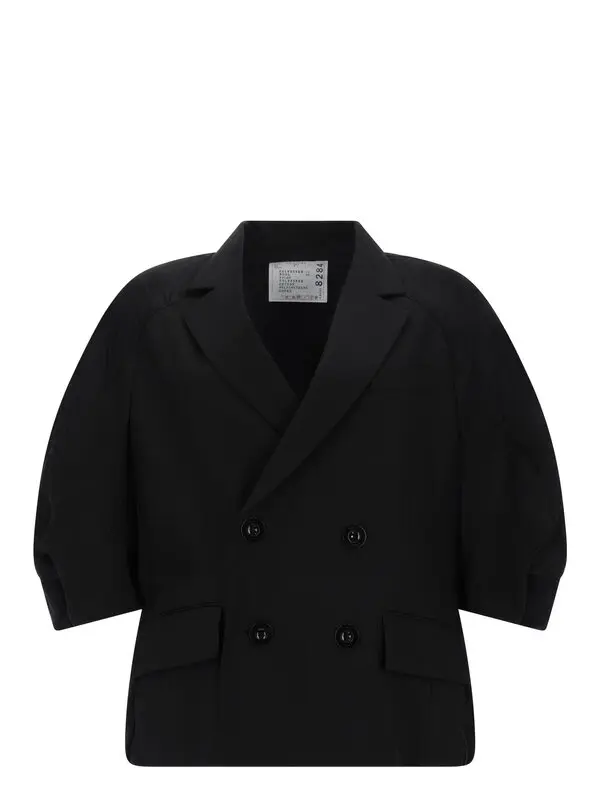 Sacai Cropped Blazer - Black