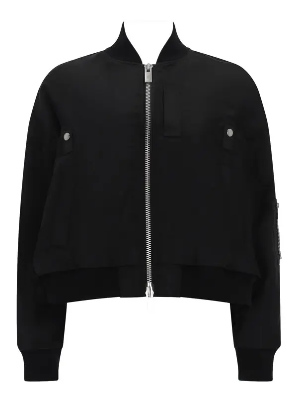 Sacai Cropped Bomber Jacket - Black