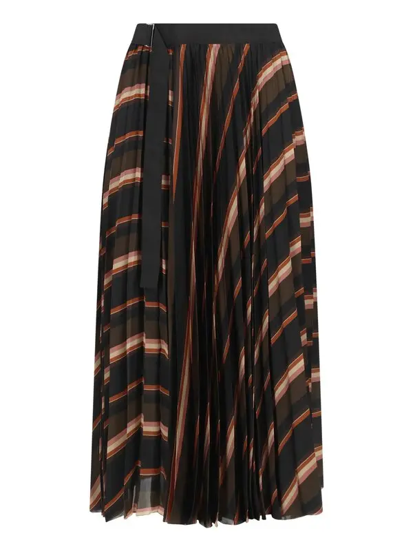Sacai Striped Pleated Skirt - Multicolour