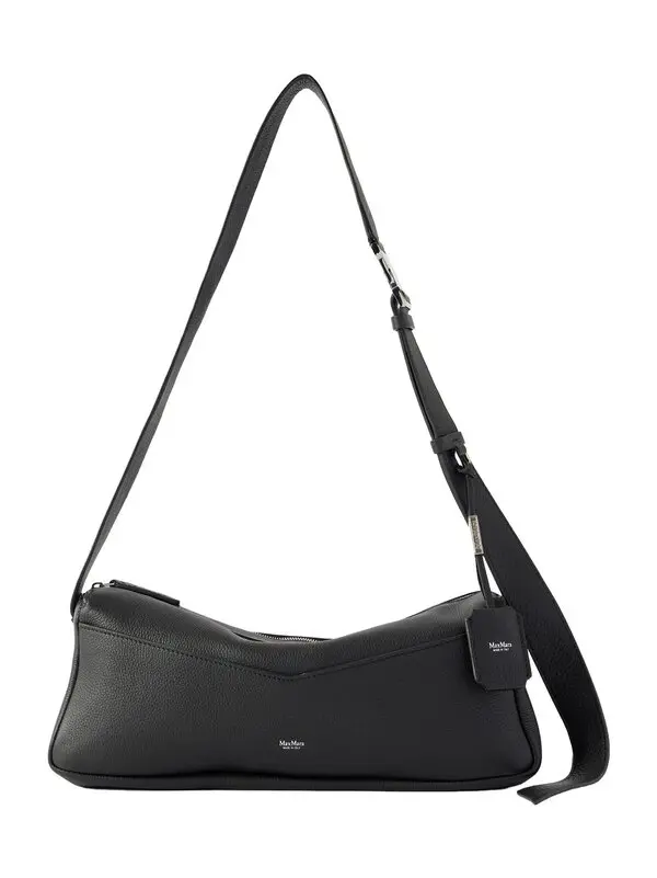 Max Mara Skippers Textured-leather Shoulder Bag - Black