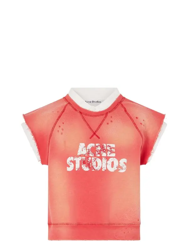 Acne Studios Fraiser Printed Cotton-jersey Sweatshirt - Red