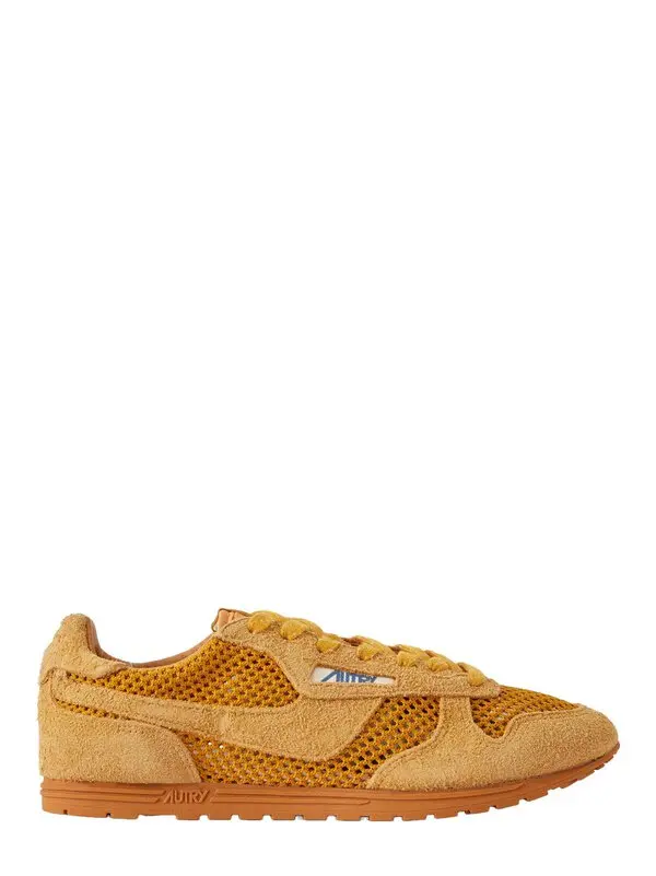 AUTRY Windspin Knit And Suede Sneakers - Brown