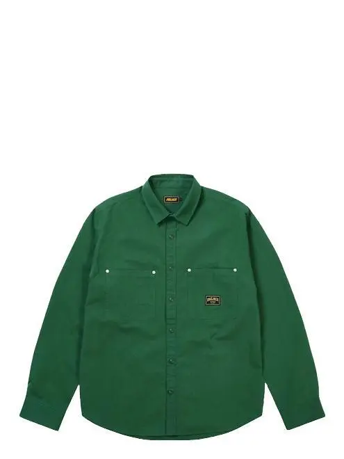 PALACE Cotton Twill Overshirt - Washed Green