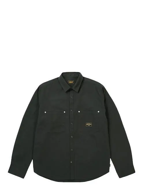 PALACE Cotton Twill Overshirt - Washed Black