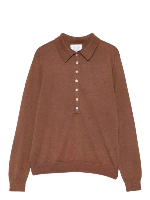 BEYOU Buttoned Polo Shirt - Brown