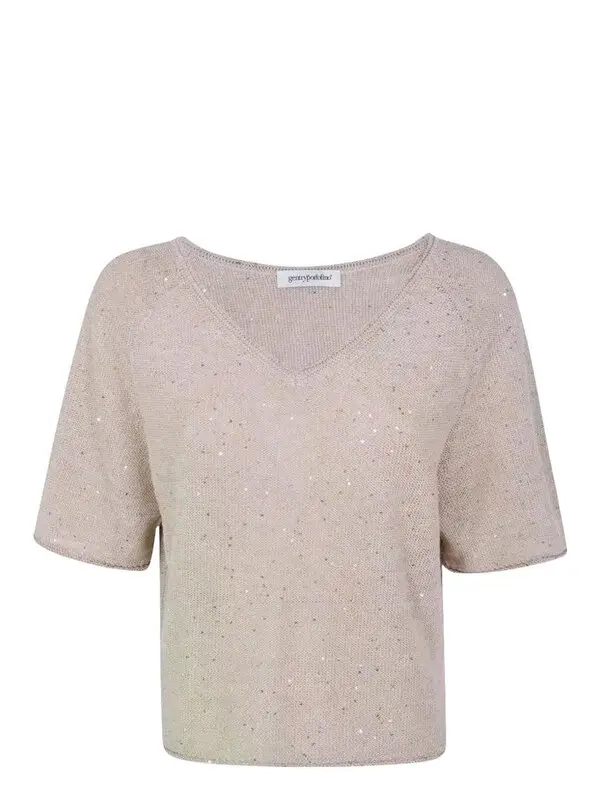 GENTRYPORTOFINO Sequin-embellished Knitted Top - Neutrals