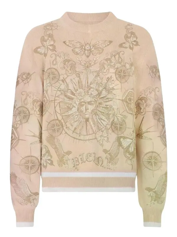Philipp Plein Graphic Print Round-neck Sweater - Neutrals
