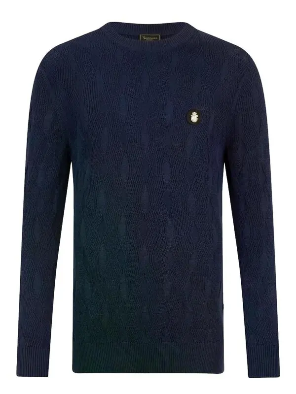BILLIONAIRE Patterned Knit Pullover - Blue