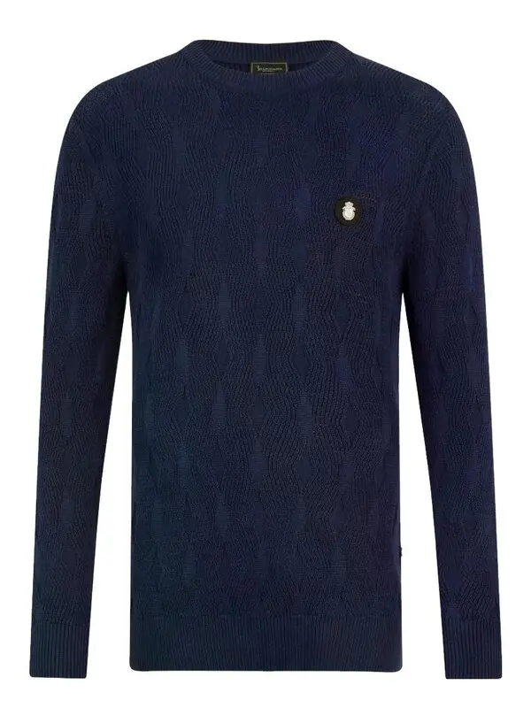 BILLIONAIRE Patterned Knit Pullover - Blue