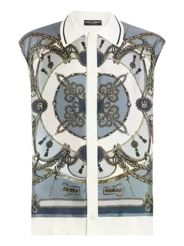 Dolce & Gabbana Silk And Cotton Shirt With Twill - White
