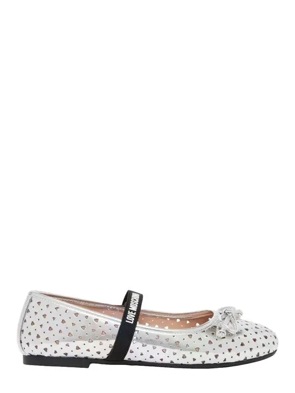 Moschino Heart Cut-out Ballet Flats - Silver