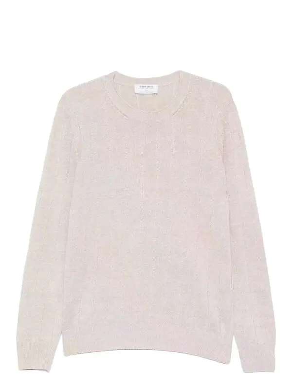 GRAN SASSO Ribbed Crew-neck Sweater - Neutrals