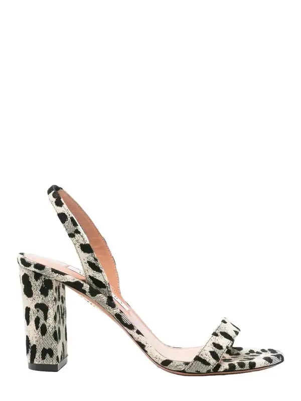AQUAZZURA Animal-print Heeled Sandals - Neutrals