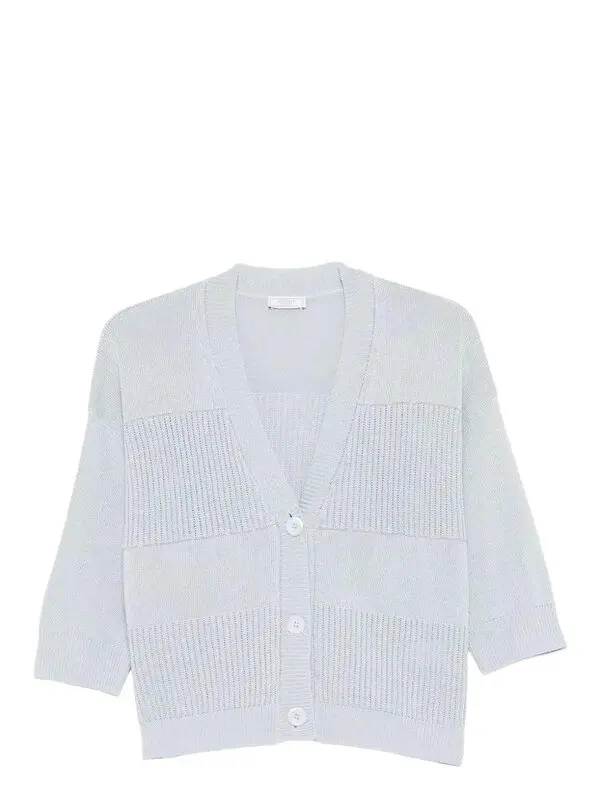 Peserico Button Ribbed Cardigan - Blue