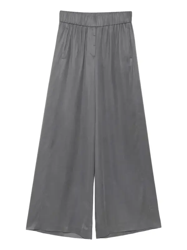 Peserico Elasticated-waistband Wide Leg Trousers - Grey