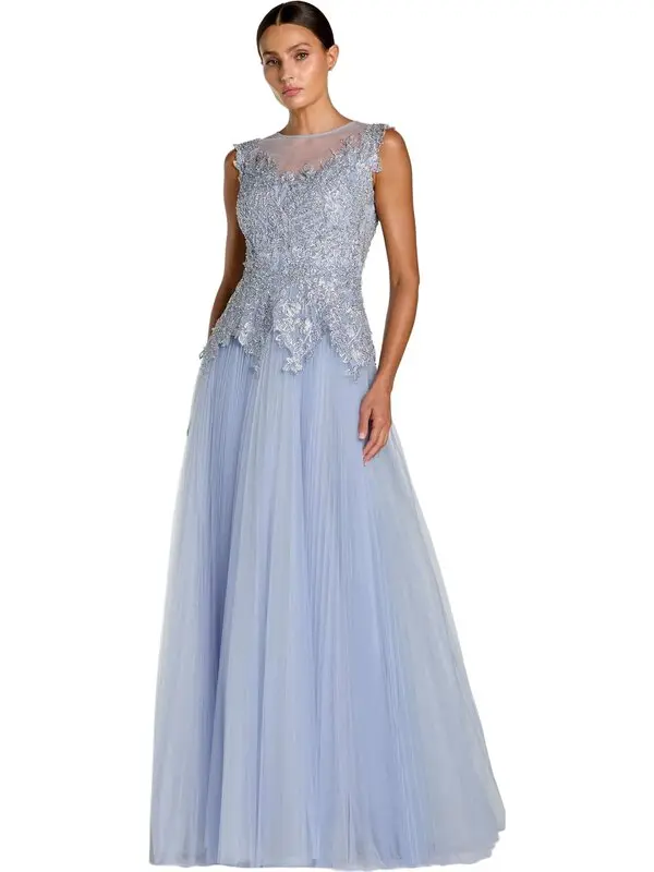 Mac Duggal Sleeveless Embellished Bodice A-line Gown - Periwinkle