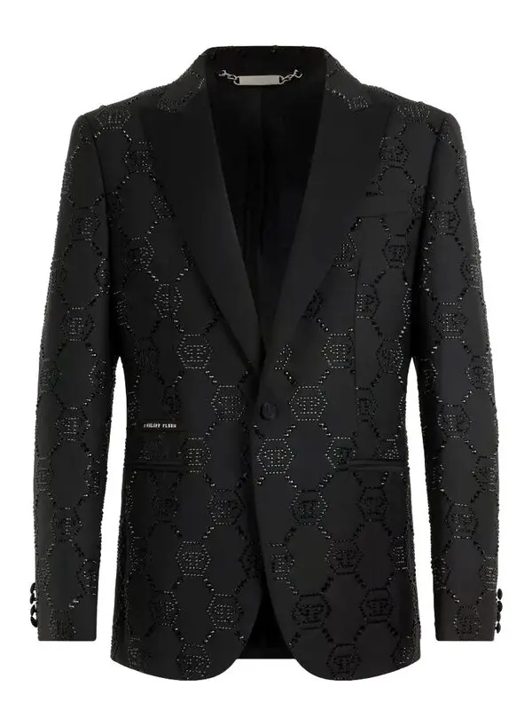 Philipp Plein Monogram Slim Blazer - Black