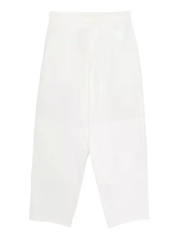 Y’s Buttoned Cropped Trousers - White