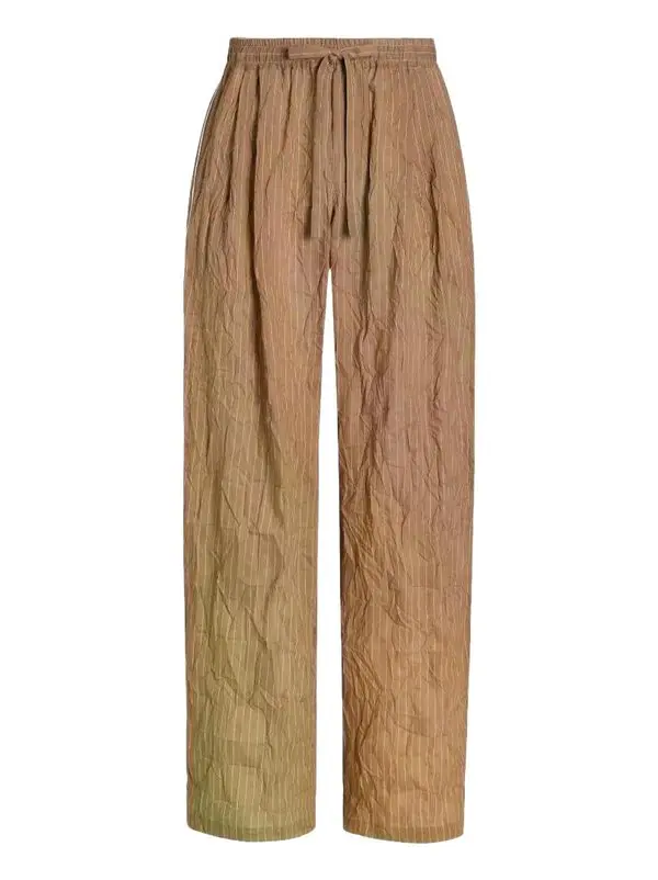 Dolce & Gabbana Pinstriped Drawstring Trousers - Brown
