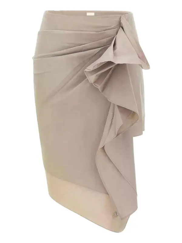 THE GARMENT Cyprus Asymmetric Draped Skirt - Neutrals