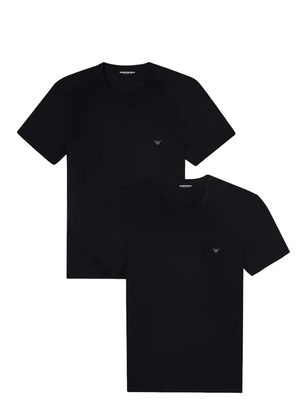 Emporio Armani Crew-neck Logo-detail Undershirt - Black